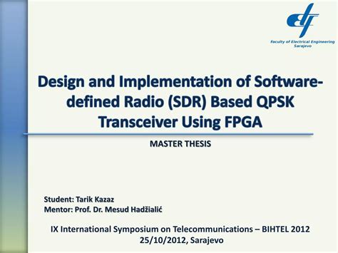 Design And Implementation Of Sdr Based Qpsk Transceiver Using Fpga Pptx