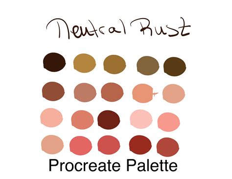 Neutral Rust Procreate Color Palette Etsy