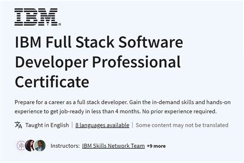 Ibm Full Stack Software Developer Professional Certificate ~ Computer