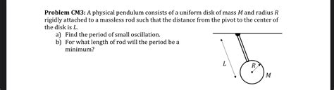 [solved] Problem Cm3 A Physical Pendulum Consists Of A Un