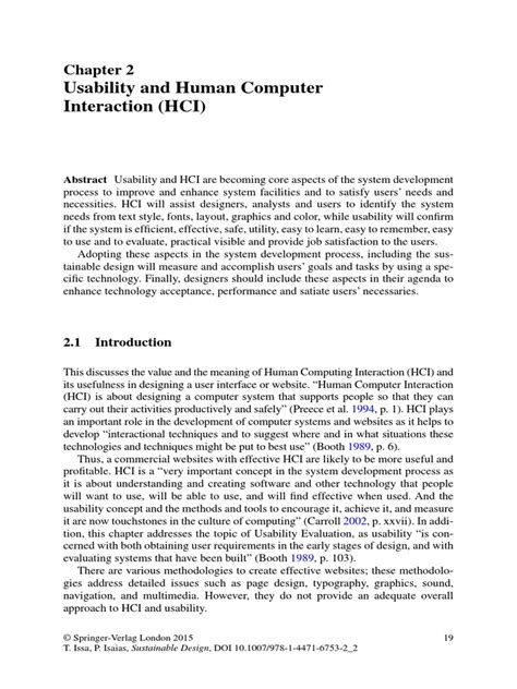 Usability And Human Computer Interaction Hci Pdf Humancomputer