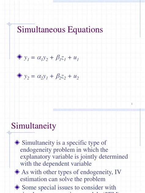 Simultaneous Equations Pdf Endogeneity Econometrics Structural
