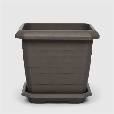 Горшок для цветов квадратный Hisar № 4 мокко 44л купить в ОМА