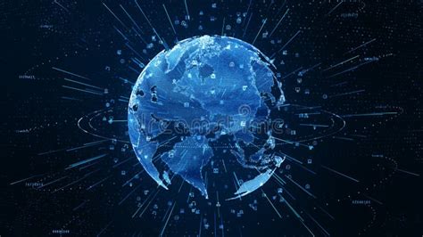 Digital Data Network Connections With Icon Of Global Communication High Speed Connection Data