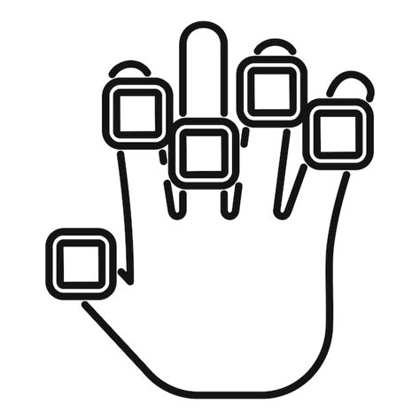 Premium Vector Finger Palm Scanning Icon Outline Vector Verification Code