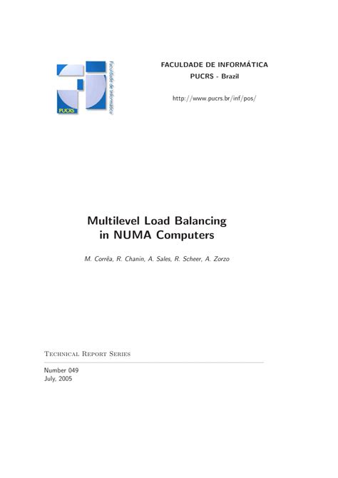 Pdf Multilevel Load Balancing In Numa Computers