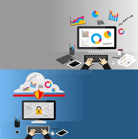 Data Protection Or Internet Security Illustration Stock Vector
