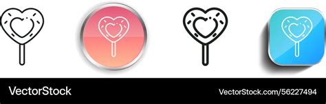 Lollipop Icon Thin Linear Regular And Button Vector Image