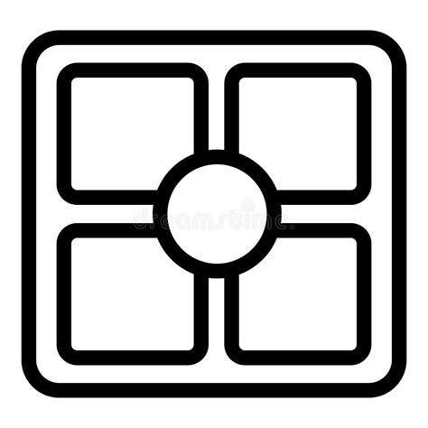 Simple Line Art Geometric Grid Design Featuring A Prominent Central Circle Stock Vector