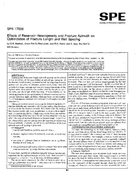 Pdf Spe Effects Of Reservoir Heterogeneity And Fracture Azimuth On