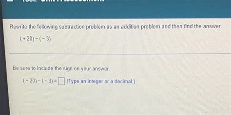 Solved Rewrite The Following Subtraction Problem As An Addition