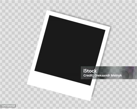 그림자 효과와 그림을위한 빈 공간이있는 빈 사진 프레임 투명 한 배경에 격리 된 벡터 모형 0명에 대한 스톡 벡터 아트 및 기타 이미지 Istock