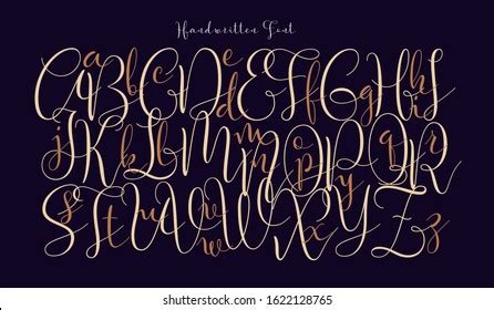 Vector Calligraphic Script Font Classic Style Stock Vector Royalty Free Shutterstock