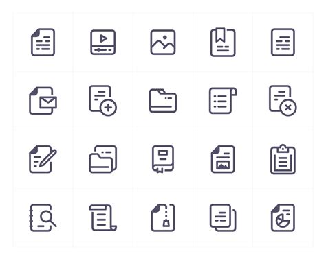 Document And File Line Icon Set Vector Illustration On White Background Vector Art At