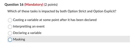 Solved Which Of These Tasks Is Impacted By Both Option