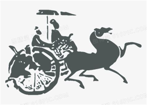 汉代砖石画马车图片免费下载 PNG素材 编号18miwr9nv 图精灵