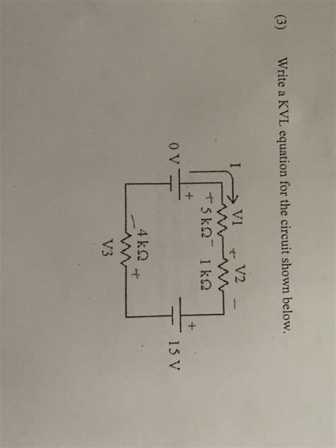 Solved Write A KVL Equation For The Circuit Shown Below Chegg Com