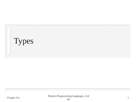 Pptx Types Chapter Sixmodern Programming Languages 2nd Ed1