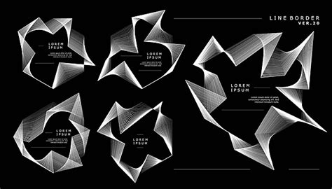 Abstract Border Design Template With Hexagonal Waves Of Lines Vector Hexagon Icon Framework