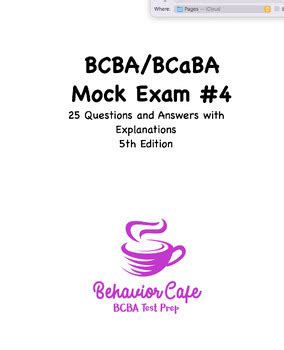5TH EDITION BCBA Mock Exam 4 By Behavior Cafe BCBA Test Prep TPT