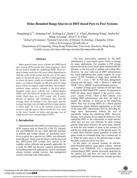 pdf delay bounded range queries in dht based peer to peer systems