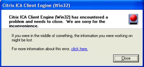 ICA Client Engine Has Encountered A Problem WinCert