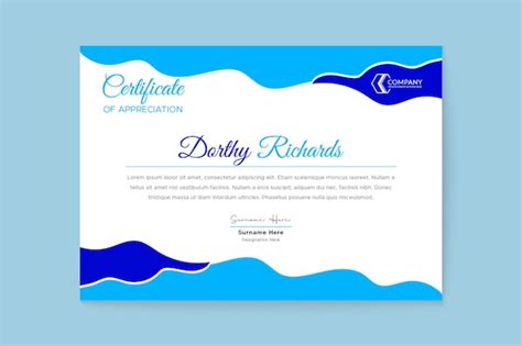 Premium Vector Professional Modern Creative Wave Style Certificate
