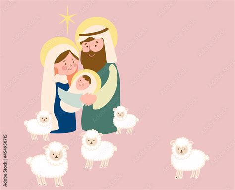 아기 예수님 탄생 일러스트 Illustration 크리스마스 카드 Illustration Stock 일러스트레이션 Adobe