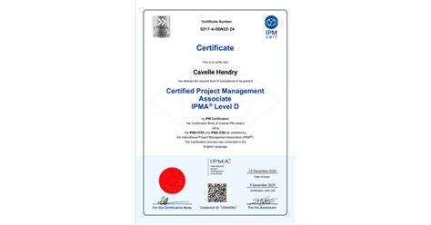 Ipma® Level D Certification • Cavelle Hendry • Institute Of Project… Cavelle Hendry
