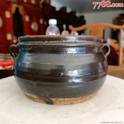 清代老窑黑釉窑变釉滴双耳罐全美品保老保真黑瓷酱釉瓷刘立东【7788收藏收藏热线】