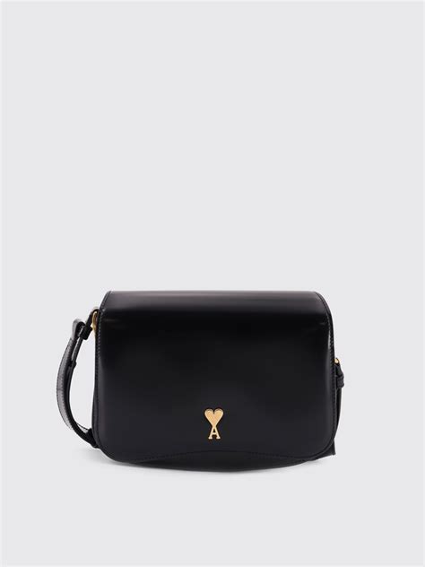 Ami Paris Glossy Calfskin Bag Black Ull717al0139 Gigliocom