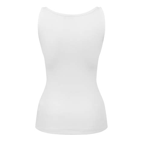 Versace Icon 90s Vintage Logo Ribbed Tank Top Optical White