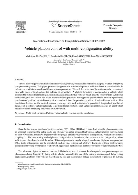 Pdf Vehicle Platoon Control With Multi Configuration Ability