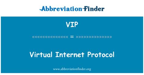 Vip 代表 虚拟的互联网协议 Virtual Internet Protocol
