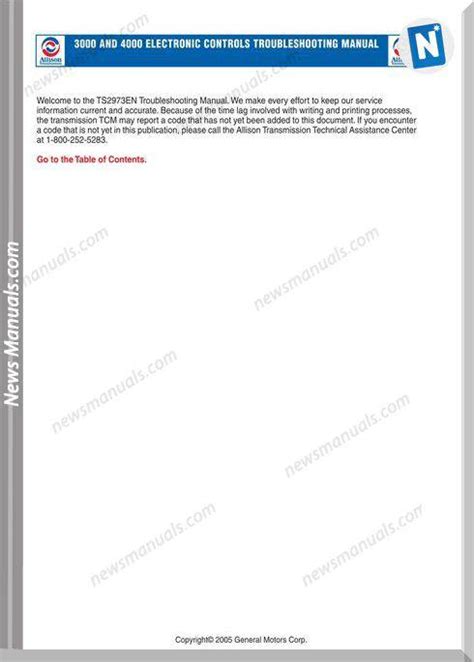 Allison Troubleshooting Manual Wtec Iii