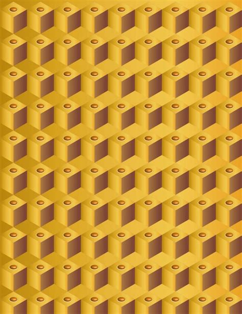 Premium Vector Golden Gradient 3d Seamless Cubic And Spherical Geometric Shape Pattern