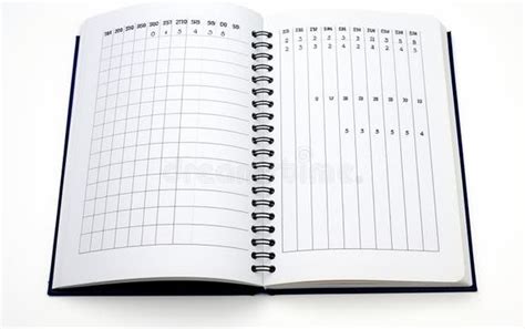 Capturing Baseball Scorebook Against White Stock Illustration