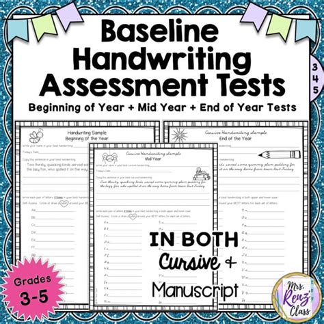 Handwriting Assessment Tests In Manuscript Handwriting And Cursive