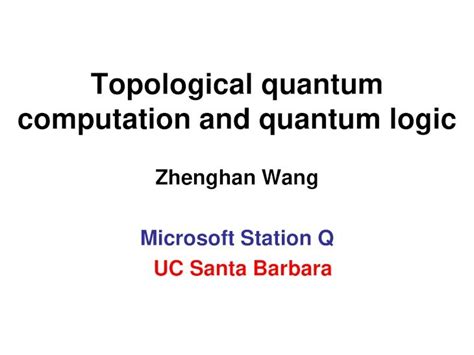 Pdf Quantum Computing And Quantum Topologytopological Quantum