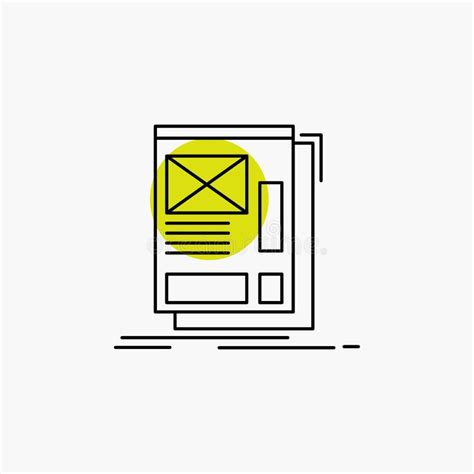 Wire Framing Web Layout Development Line Icon Stock Vector