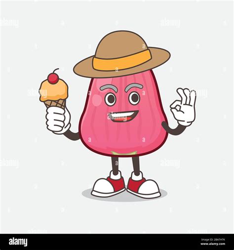 Pink Java Apple Mascot Character Vector Illustration Stock Vector Image And Art Alamy
