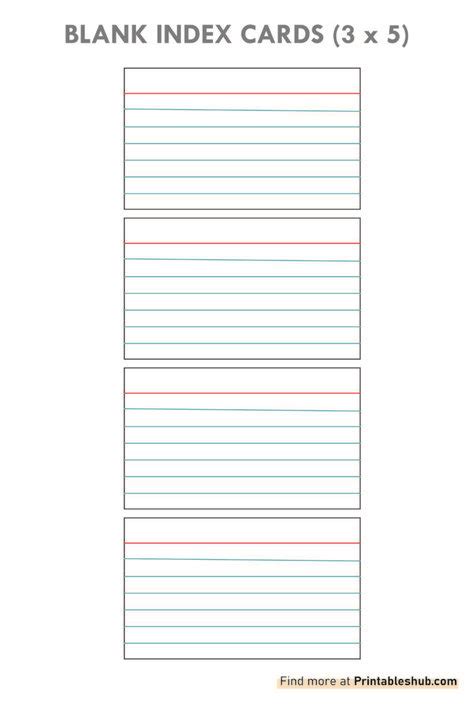 Color Ruled Index Cards Template Free Printable Download Worksheets Library