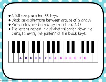 Piano Keys Lesson And Assessments Print And Digital TPT