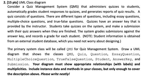 Solved 2 15 Pts UML Class Diagram Consider A Quiz Chegg Com