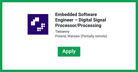 Embedded Software Engineer Digital Signal Processorprocessing At