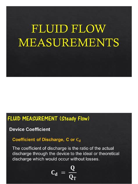 Chapter 07 Fluid Flow Measurements Pdf