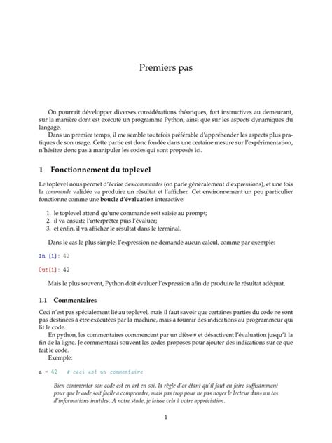Premiers Pas Methodologie De Programmation En Python Pdf