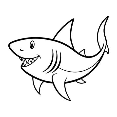 Shark Outline Illustration For Coloring Books 59249255 Vector Art At