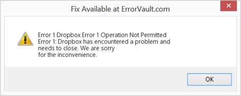 how to fix error 1 dropbox error 1 operation not permitted error 1