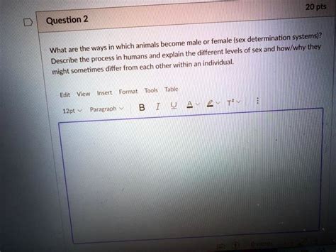 SOLVED PS Question Male Or Female Sex Determination Systems What Are The Ways In Which